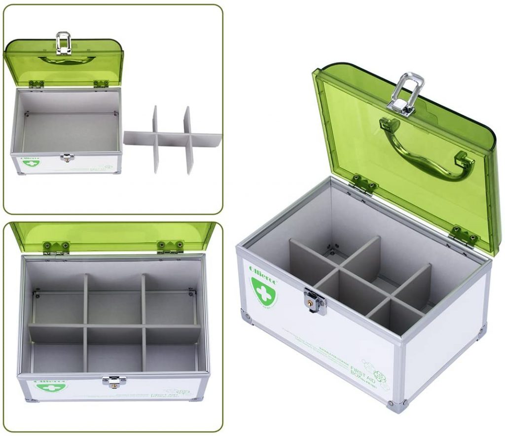 Medicine Lock Box with Key Compartments Medication Storage Box Cabinet ...