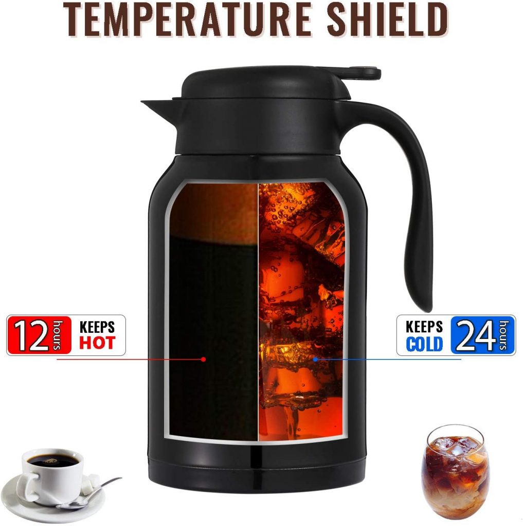 68 Oz Thermal Stainless Steel Double Walled Thermal Pots Hot Cold ...